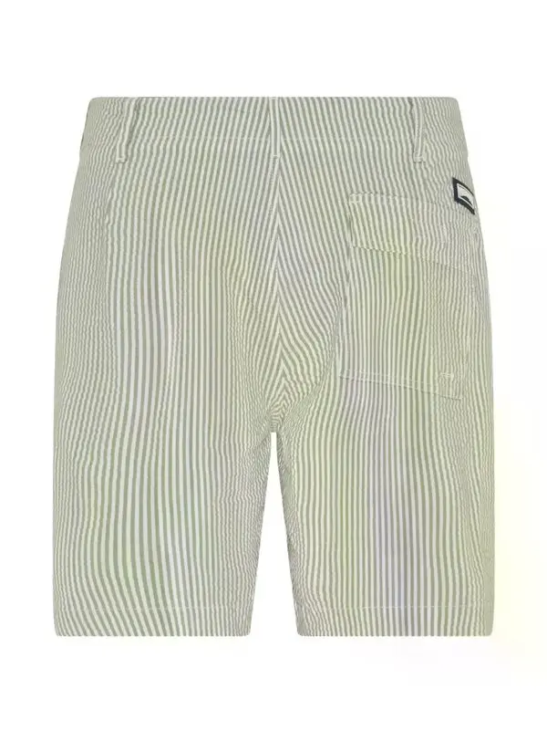 Vilebrequin Khaki Stripe Pattern Button Fastening Shorts