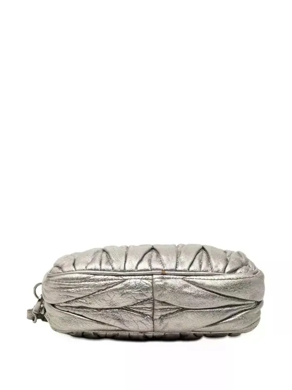 Miu Miu Matelasse Metallic Nappa Double Zip Pouch