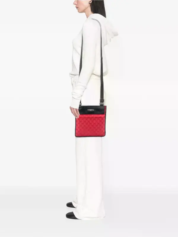 Gucci Gg Canvas Crossbody Bag - Red