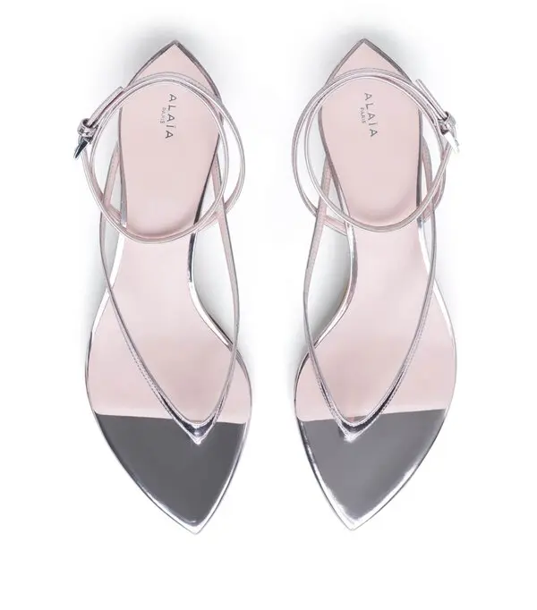 Alaïa Tongs Wedge Sandals - Metallic