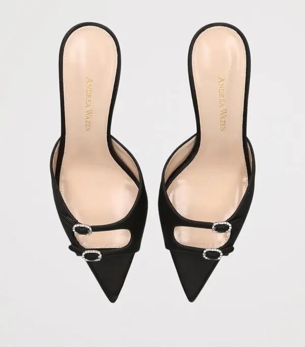 ANDREA WAZEN Carol Heeled Mules 75 - Black