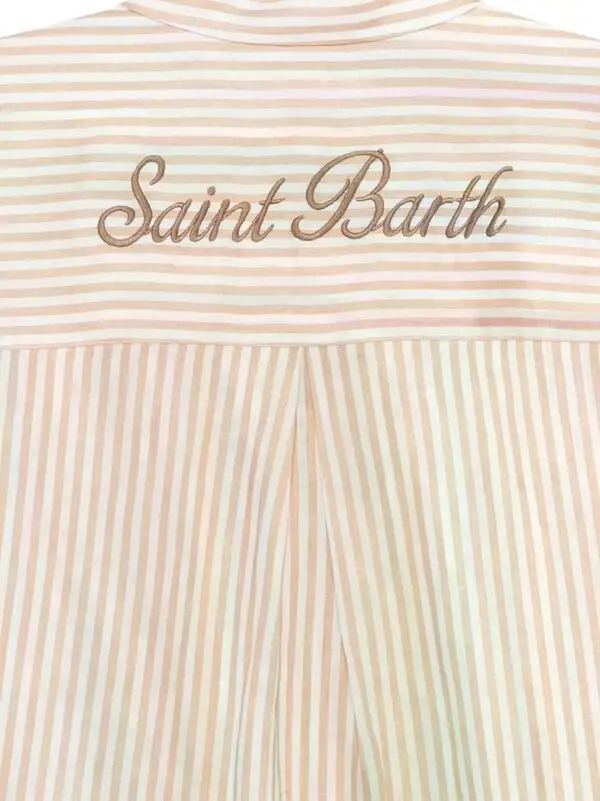 MC2 SAINT BARTH Striped Embroidered Logo Shirt