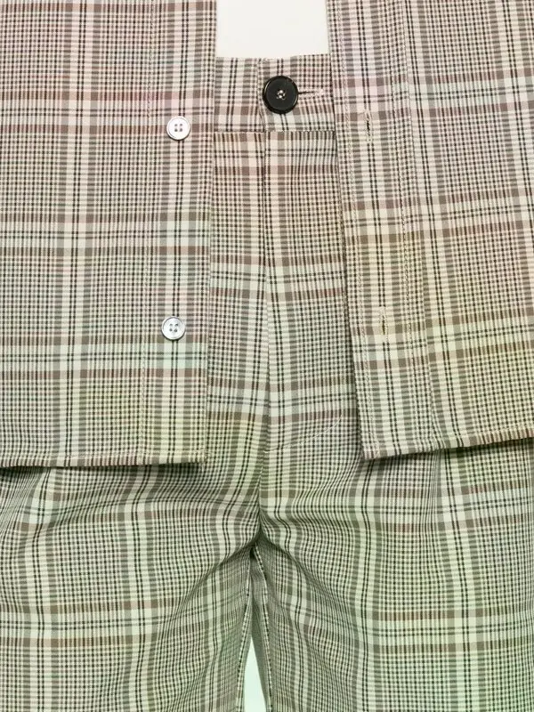 AMARANTO Check Pattern Pleated Shorts