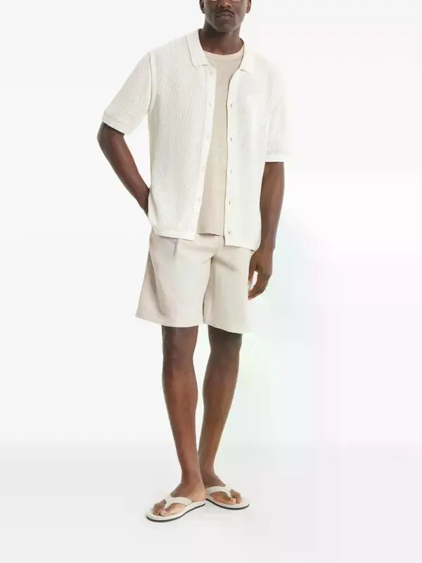Maison Kitsuné Pleated Detail Shorts - Neutrals