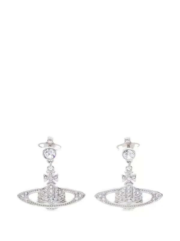 VIVIENNE WESTWOOD Orb Signature Rhinestone Embellishment Drop Earrings - Silver