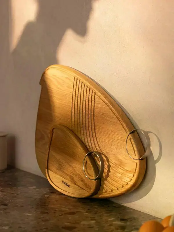 WOODSEA Engraved Metal-ring Serving Board