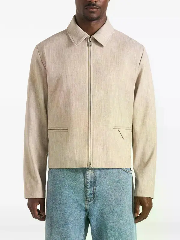Manière De Voir Amir Boxy Hatched Harrington Jacket