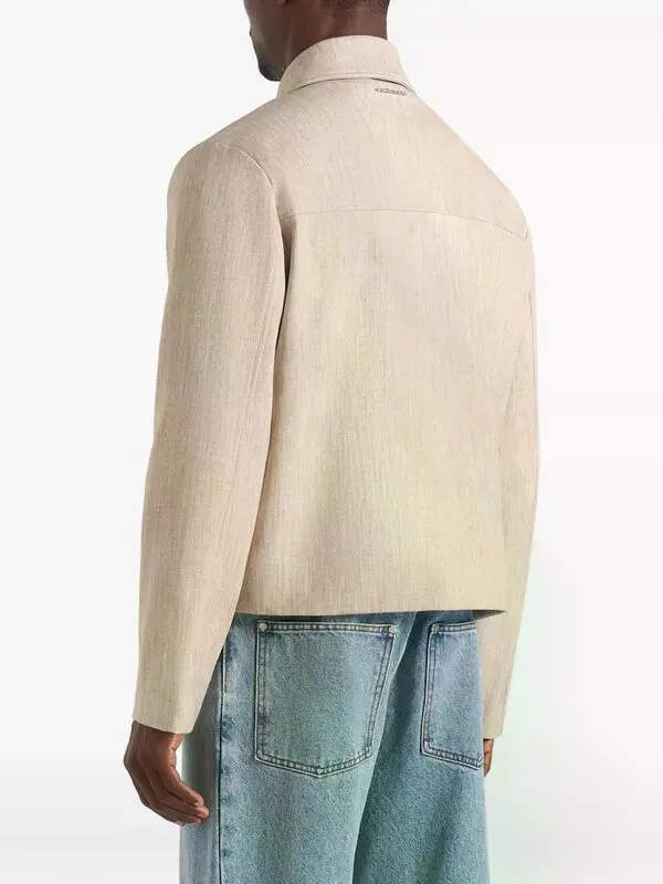 Manière De Voir Amir Boxy Hatched Harrington Jacket