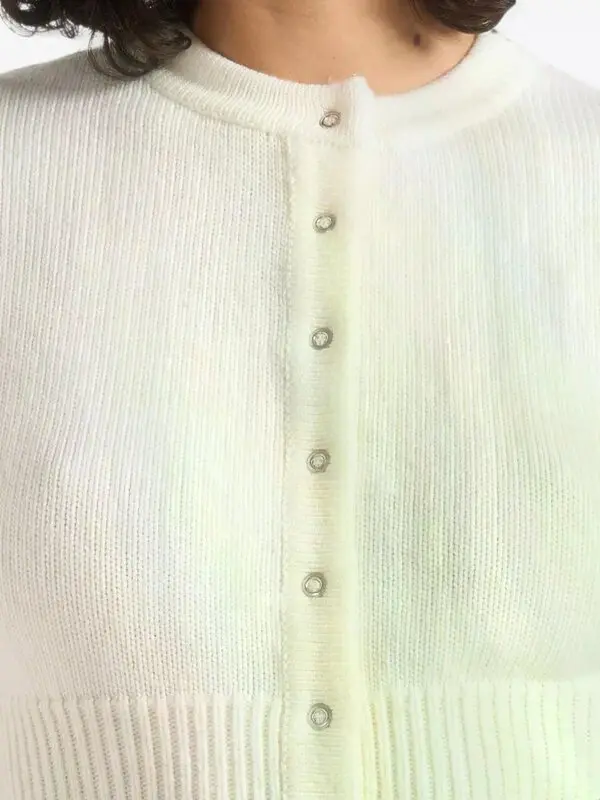 Manière De Voir Ribbed Waist Cardigan - Neutrals
