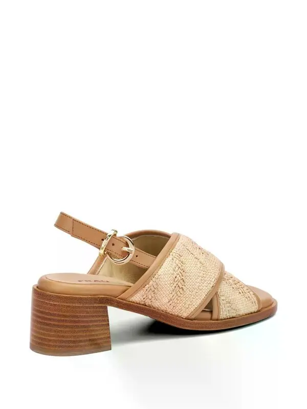 FRAU Herringbone-effect Crossover Strap Sandals