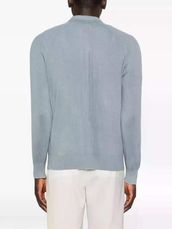 Brunello Cucinelli Ribbed Long-sleeve Polo Shirt