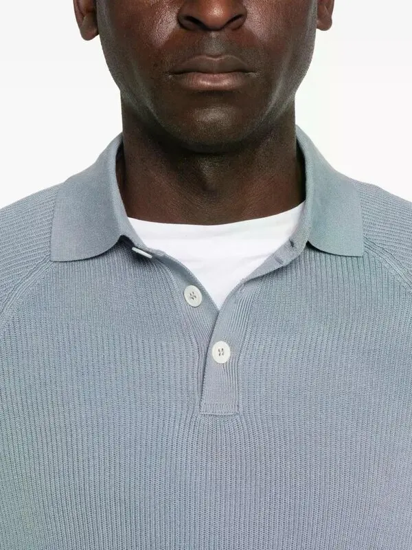 Brunello Cucinelli Ribbed Long-sleeve Polo Shirt