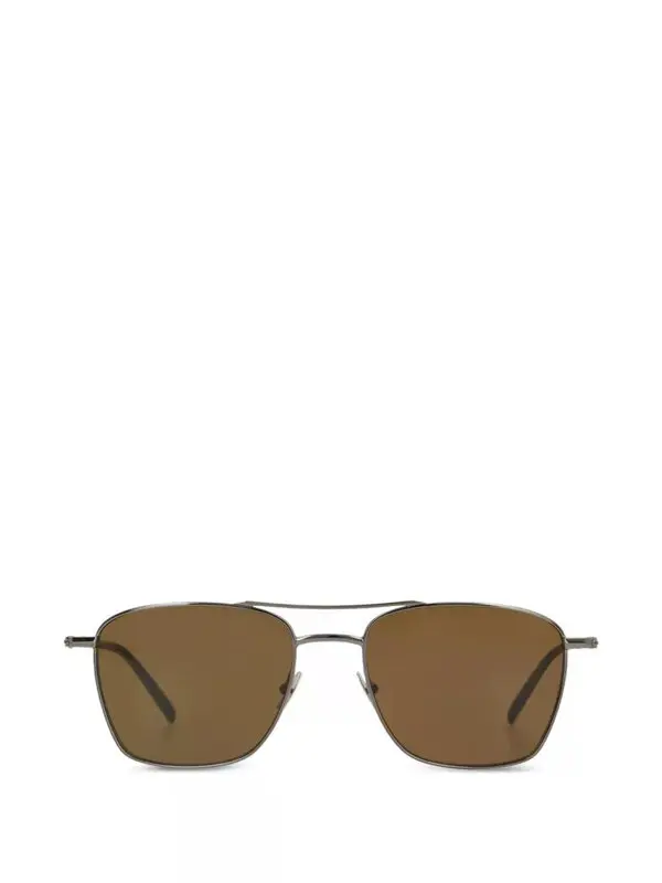 Saint Laurent 866 Double-bridge Pilot-frame Sunglasses - Grey