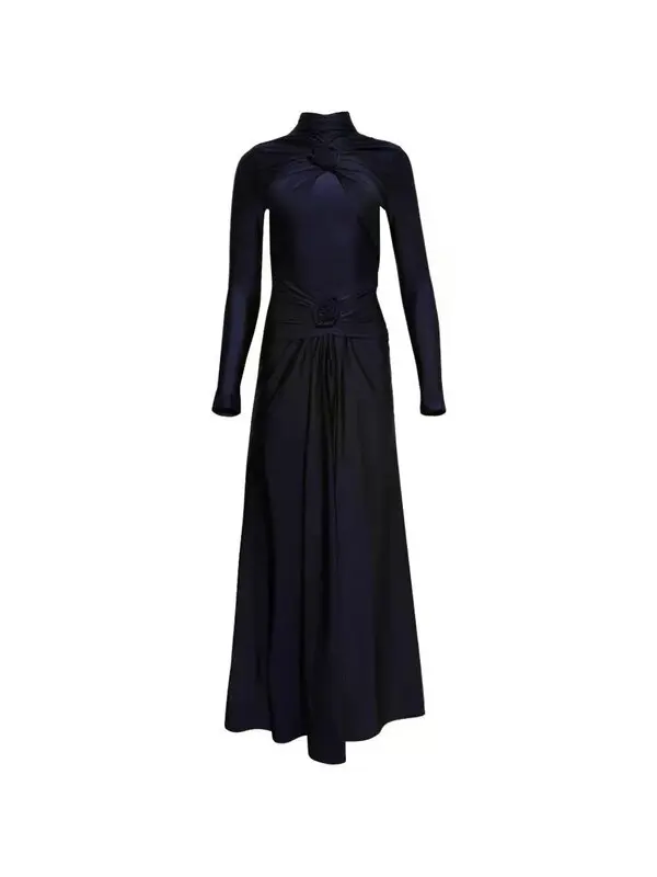 Florence & Fortitude Long Sleeve Ring Detail Maxi Dress - Blue