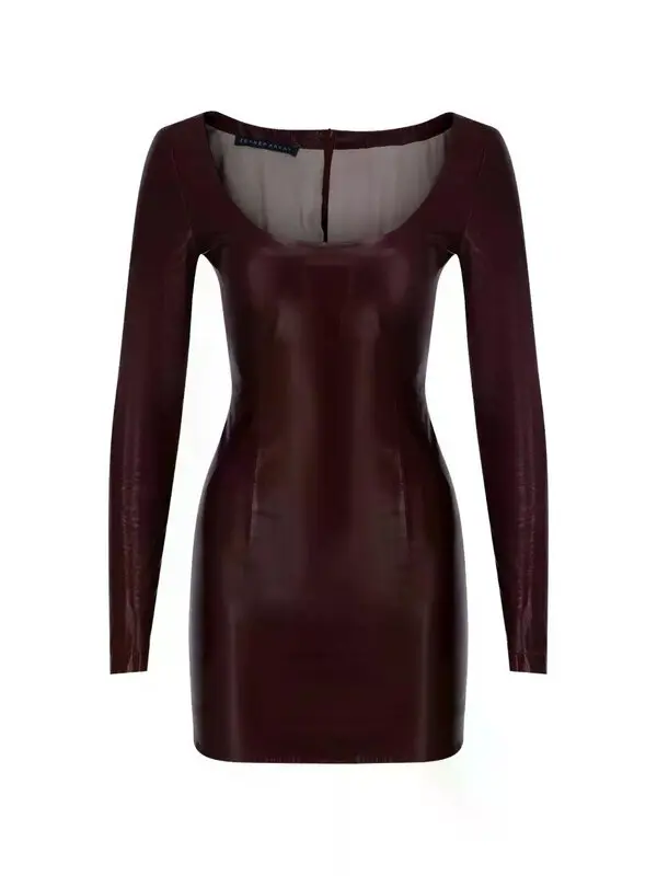 Zeynep Arçay Long Sleeve Leather Mini Dress