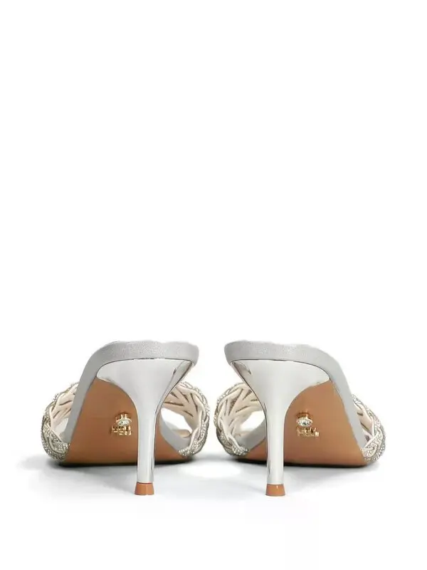 TWENTY FOURHAITCH Crystal-embellished Braided Mules