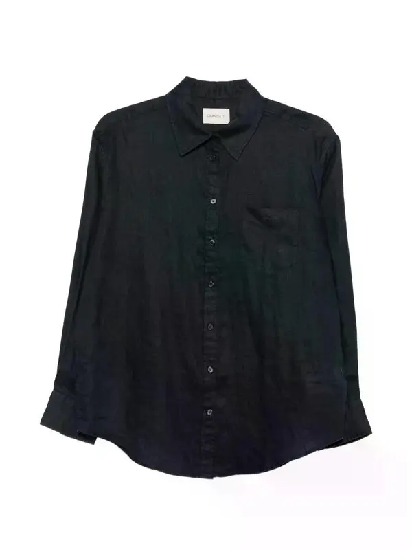 Gant Chest Patch Pocket Long-sleeve Shirt - Black