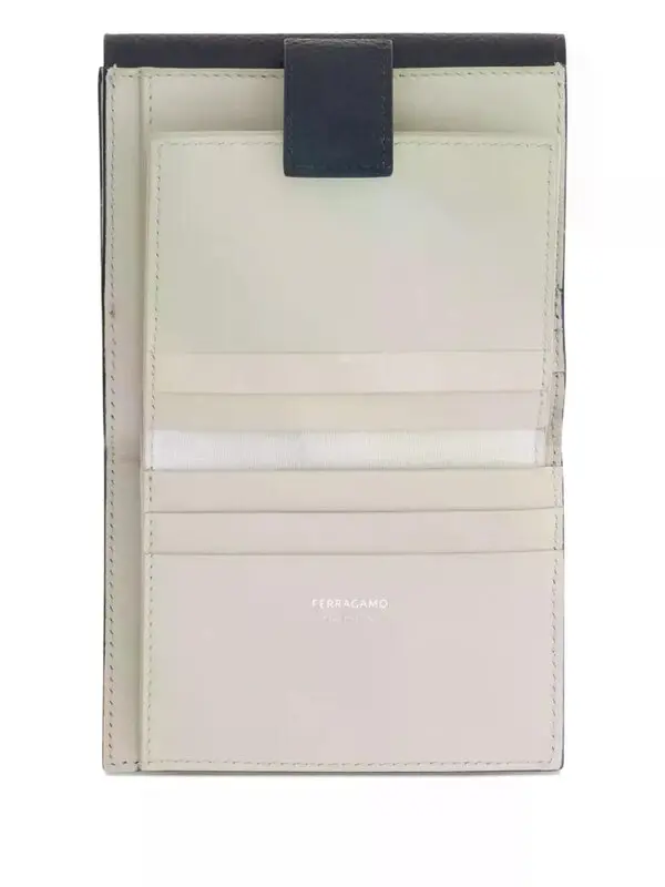 FERRAGAMO Gancini Compact Calfskin Wallet - Blue