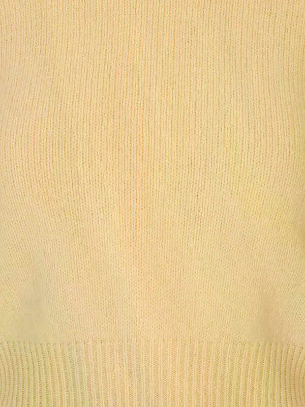 JIL SANDER Cropped Ribbed Knit Sweater