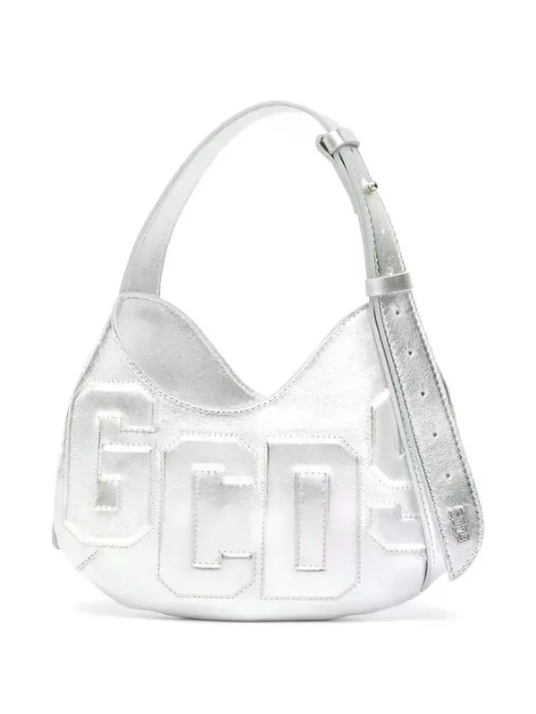 Gcds Logo Patch Shoulder Bag Metallic - Silver