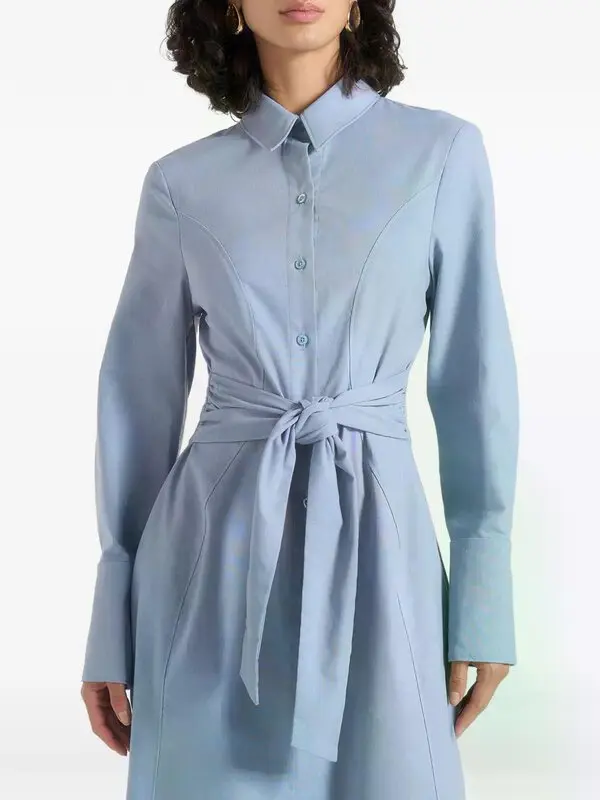 Manière De Voir Fern Tie-waist Midi Dress - Blue