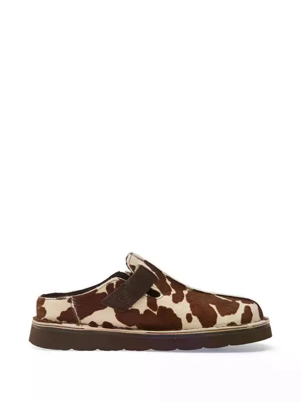 Clarks Cow Print Calf Hair Buckled Sneakers
