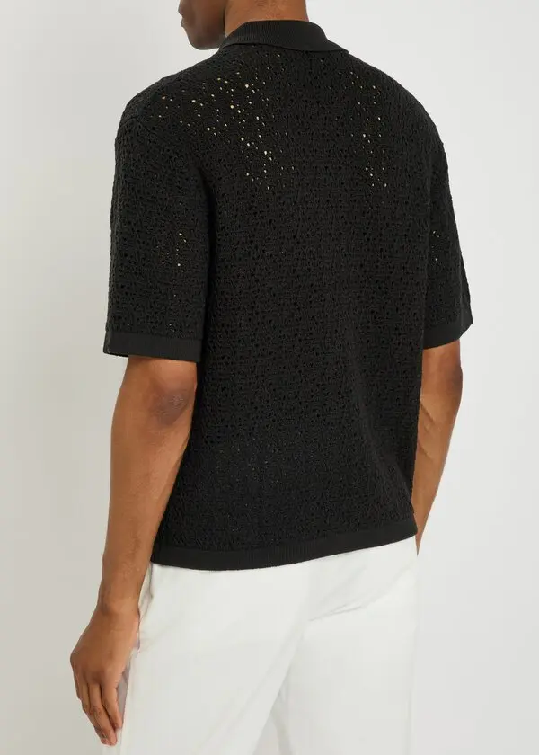 FRAME Open-knit Cotton-blend Shirt