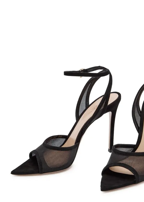 GIANVITO ROSSI Dorotea 105 Mesh And Suede Sandals