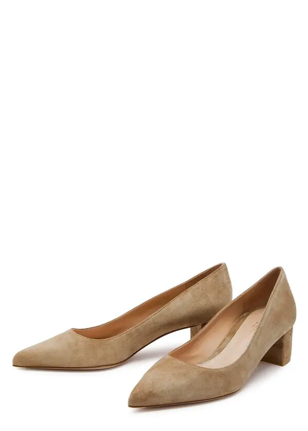 GIANVITO ROSSI Piper 45 Suede Pointed Toe Pumps