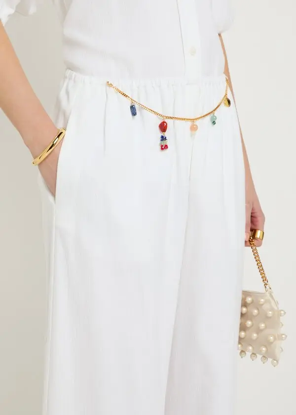 Stella McCartney Embellished-chain Balloon-leg Cotton Trousers