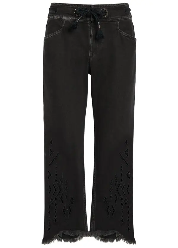 Isabel Marant Étoile Alison Cropped Cut-out Jeans - Black