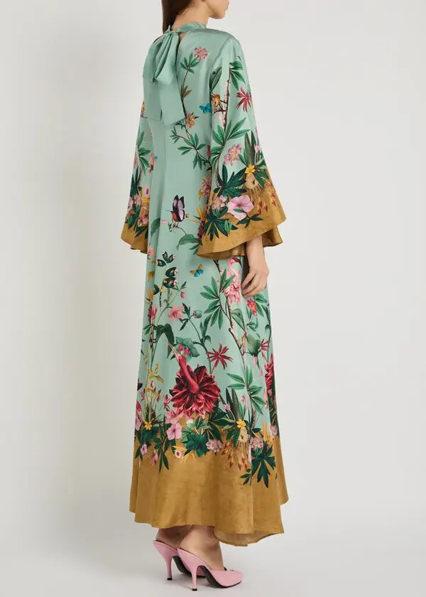 La DoubleJ Magnifico Printed Silk Maxi Dress