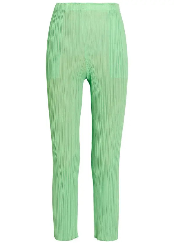 Issey Miyake Tapered-leg Woven Trousers - Light Green
