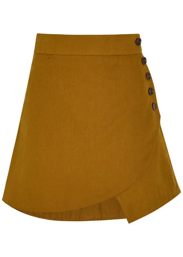 SKIIM Asymmetrical Woven Mini Skirt