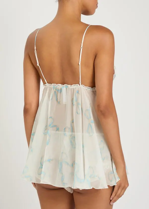 SKIMS Lace-appliqué Silk Babydoll Dress