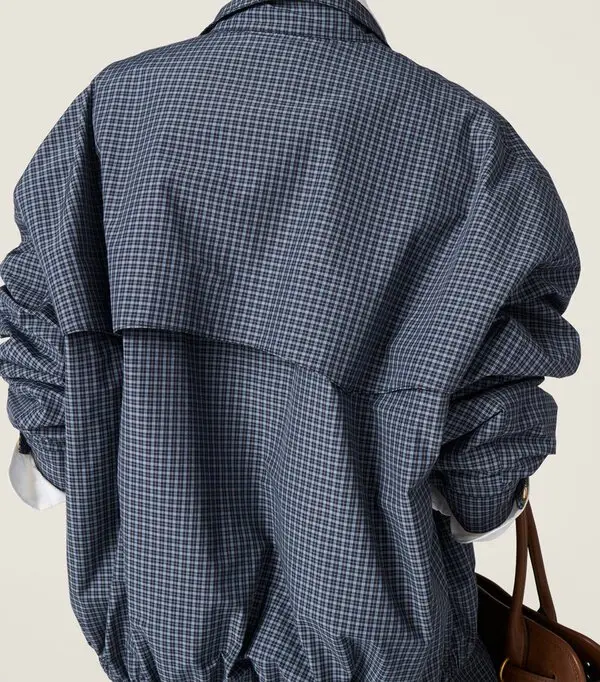 Miu Miu Check Blouson Jacket - Blue