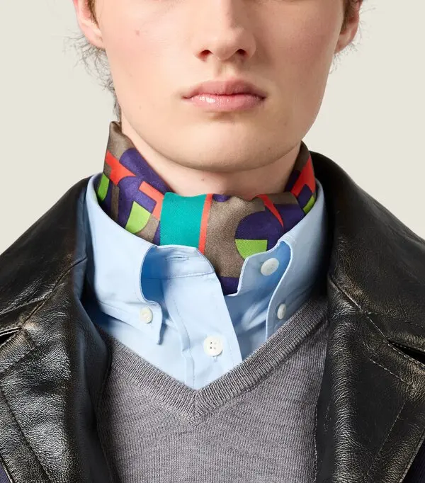 Miu Miu Cotton Chore Jacket With Leather Collar - Grey