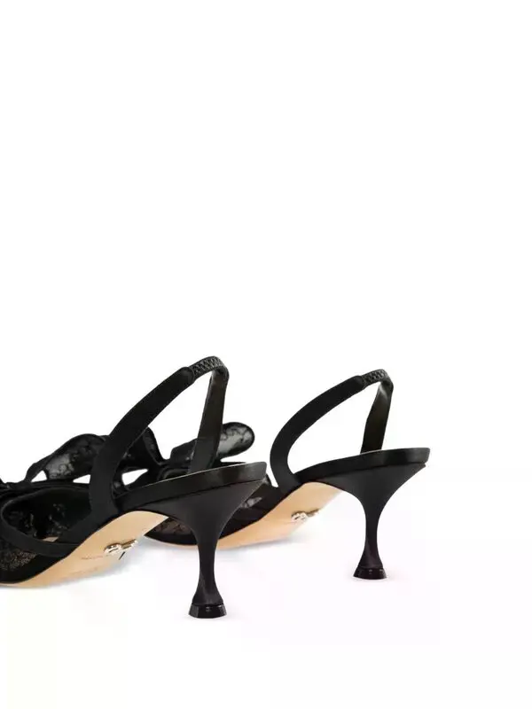 Mach & Mach Le Cadeau" Lace Slingback Pumps