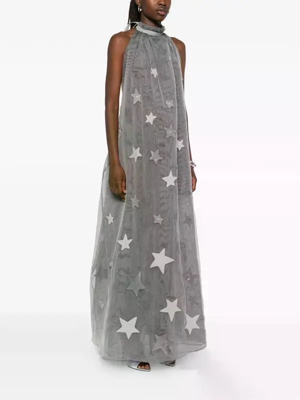 DUNESI Star Patchwork Halterneck Maxi Dress