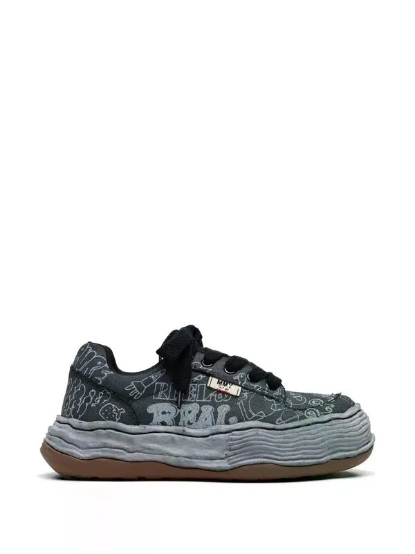 Mihara Yasuhiro Oliver Og Graffiti-print Chunky Sneakers - Black