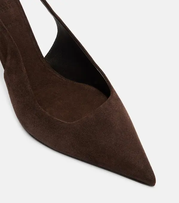 Brunello Cucinelli Monili Suede Slingback Pumps