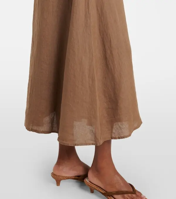 Velvet By Graham & Spencer Linen Midi Dress - Brown