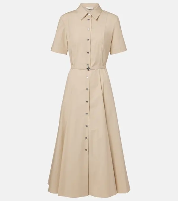 Tory Burch Belted Cotton-blend Shirt Dress