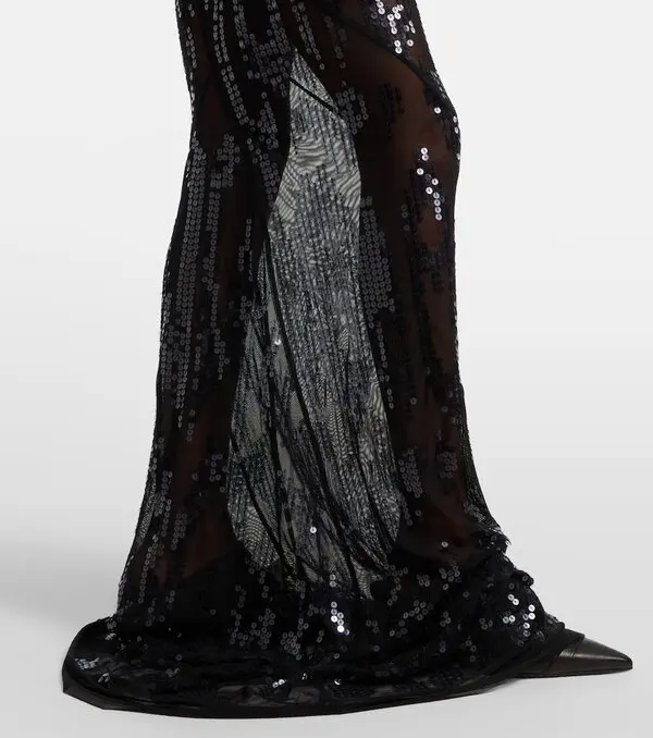 Rick Owens One-shoulder Sequin Gown