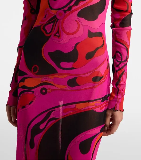 Emilio Pucci Orchidee Tulle Maxi Dress