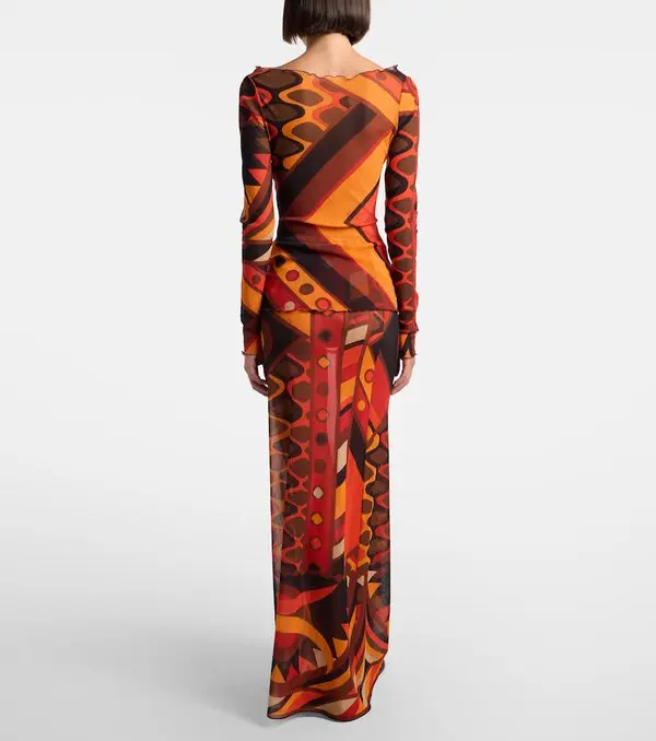Emilio Pucci Vivara Tulle Maxi Skirt - Multicoloured