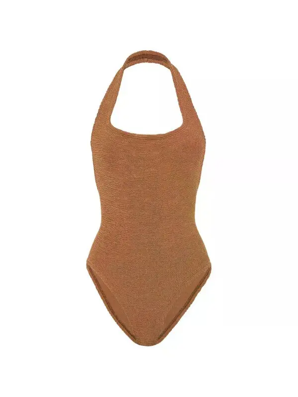 Hunza G Sandy Halterneck Swimsuit - Brown