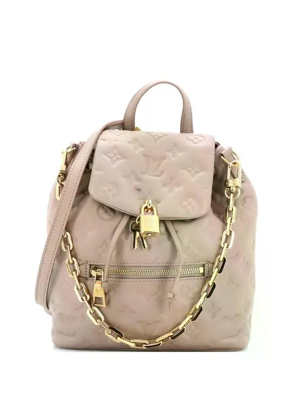 LOUIS VUITTON Coussin Monogram Embossed Lambskin Pm Backpack - Neutrals