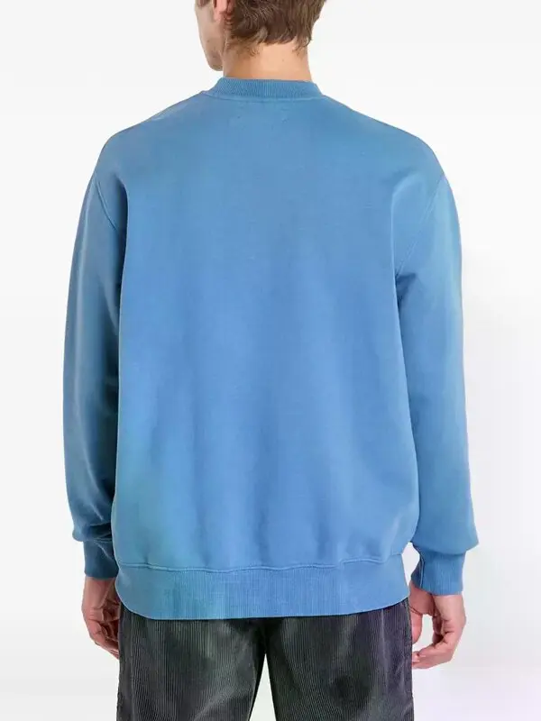 SAMSOE SAMSOE Logo Print Crewneck Sweatshirt - Blue