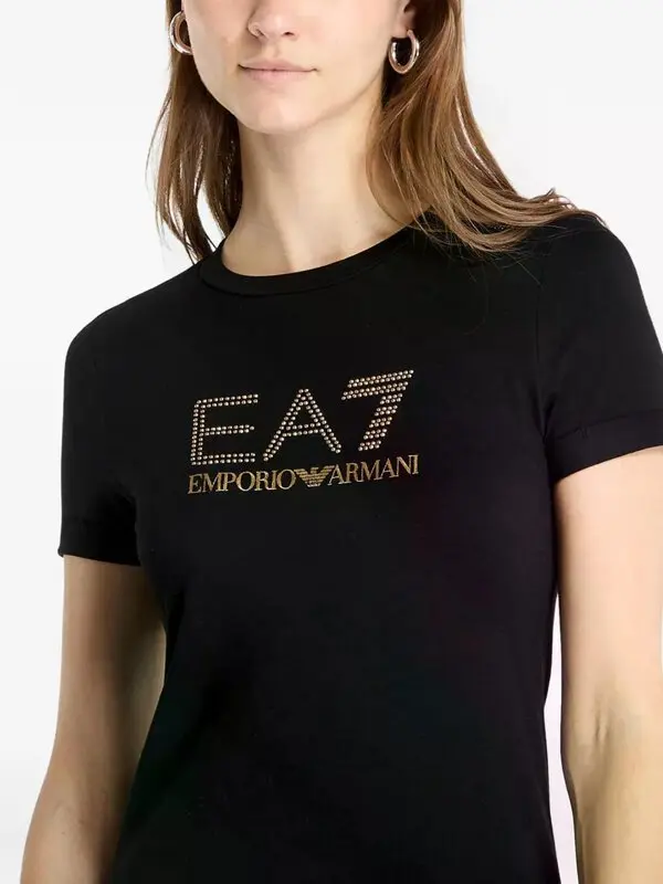 EA7 Crewneck Logo-embellished Mini Dress